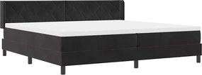 Postel s boxspringem s čelo Černý 200 x 200 cm samet 3341542
