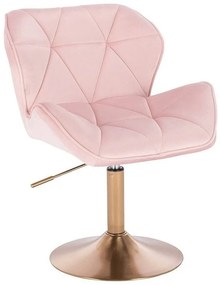 LuxuryForm Židle MILANO VELUR na zlatém talíři - světle růžová