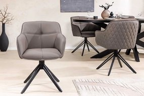Designová otočná židle Natasha taupe kůže
