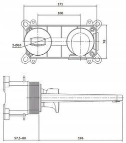 Cersanit Inverto - podomítková umyvadlová baterie, černá-zlatá, S951-296