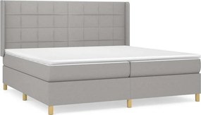 Box spring postel s matrací světle šedá 200 x 200 cm textil 3132017