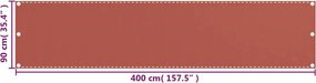 Balkónová zástěna terakotová 90 x 400 cm HDPE 310949