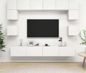 vidaXL 8dílný set TV skříněk dřevotříska [3078692] Barva: Bílá