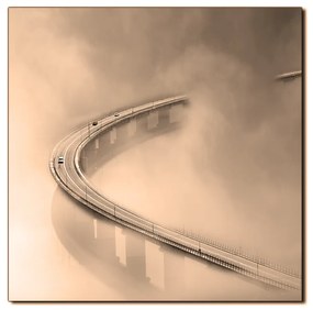Obraz na plátně - Most v mlze - čtverec 3275FA (50x50 cm)