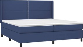 Box spring postel s matrací modrá 200x200 cm textil 3131383