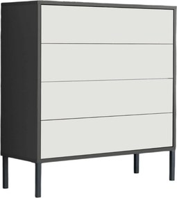 XXXLutz KOMODA, antracitová, bílá, 79/86/33 cm MID.YOU - Komody na nožičkách - 001067000405