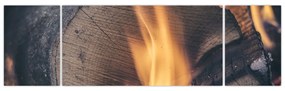 Obraz hořícího dřeva (170x50 cm)