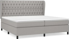 Box spring postel s matrací světle šedá 200 x 200 cm textil 3128229