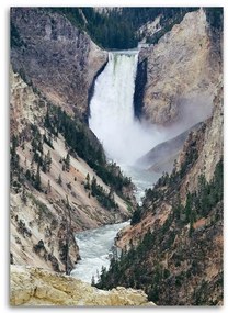Obraz na plátně Vodopád Hora Příroda - 40x60 cm