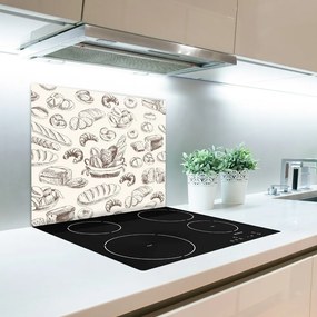 Skleněné deska do kuchyně chléb 60x52 cm