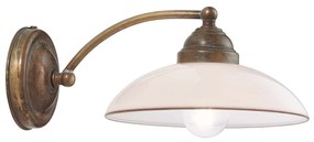 Il Fanale 082.17.OV Country, rustikální nástěnná lampa z mosazi a benátského skla, 1x60W E14, prům. 20cm