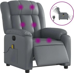 Elektrické masážní polohovací křeslo šedé umělá kůže 3205260