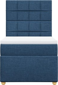 Box spring postel s matrací modrá 80x200 cm textil 3293413