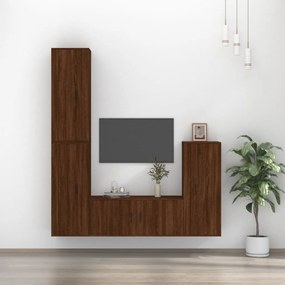 vidaXL 4dílný set TV skříněk kompozitní dřevo [3188790] Barva: bílá s vysokým leskem