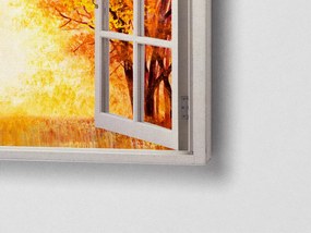 Liox Obraz okno malba podzimní park Rozměr: 150 x 100 cm