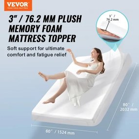 vršek matrace Memory Foam Odnímatelná a omyvatelná Queen tloušťka 76,2 mm