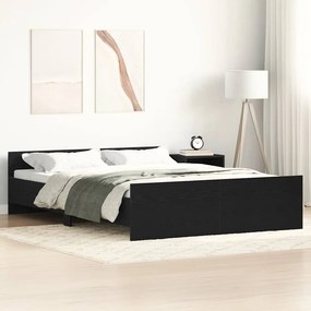 Rám postele bez matrace černý dub 135x190 cm kompozitní dřevo 3329325