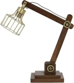 Dřevěná stolní lampička Ebke antik bronze - 50*15*45 cm