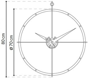 Designové nástěnné hodiny Nomon Doble ONG 80cm