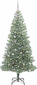 Umělý vánoční stromeček se sněhem a LED osvětlením 240 cm 3396835