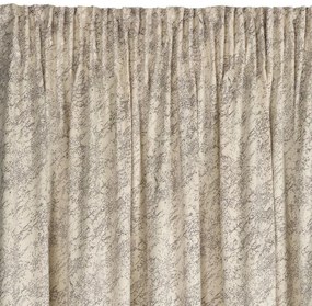 Krémový sametový závěs RIVA s mramorovým vzorem 140x270 cm