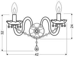 Nástěnné svítidlo MARIA TERESA 2xE14/40W/230V