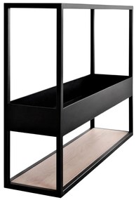 OnaDnes -20% Nordic Design Černý kovový nástěnný regál Herbie 100 x 25 cm