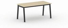 Kancelářský pracovní stůl PRIMO BASIC, černá podnož, 1600 x 800 mm, třešeň
