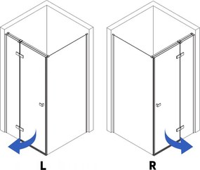 Rea Atlas, sprchový kout 90 (dveře) x 80 (stěna), levá strana, 6mm čiré sklo, zlatý profil, KPL-K4370