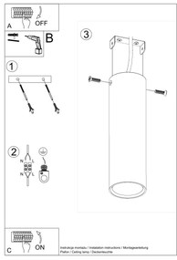 Stropní svítidlo Lagos, 1x černé kovové stínítko, (20 cm)