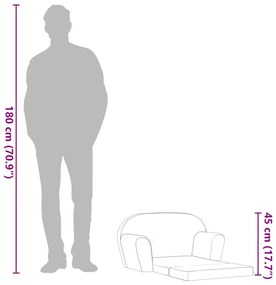 vidaXL Marketos Dětská rozkládací pohovka / lehátko, šedá