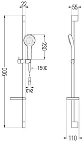 Mexen sprchový set DS05, chrom/bílá, 785054583-00