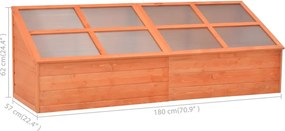 Skleník dřevěný 180 x 57 x 62 cm 170648