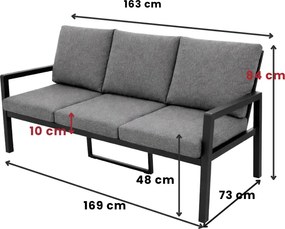 Doppler LIFE antracit - zahradní hliníková souprava
