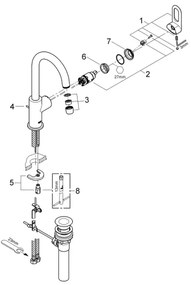 GROHE 23091000 - Umyvadlová baterie BAULOOP 310 mm lesklý chrom