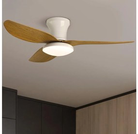 Brilagi-LED Stmívatelný stropní ventilátor LED/30W/230V 3000-6500K bílá/hnědá+DO WF-OSD-009-WHW