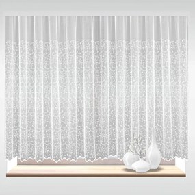Forbyt tylová záclona AMELIE vyšívané květinky, bílá, bílá, výška 140cm ( v metráži)