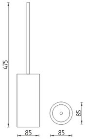 Stojánkový WC kartáč NIMCO PURE PU 7094-40