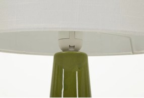 Bílá/zelená keramická stolní lampa s textilním stínidlem (výška 51,5 cm) Gress – Mauro Ferretti