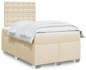 Box spring postel s matrací krémová 120x190 cm textil 3292746