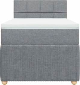 Box spring postel s matrací světle šedá 90x200 cm textil 3289639