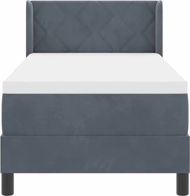 Postel s boxspringem s čelo Tmavě šedá 200 x 80 cm samet 3341493