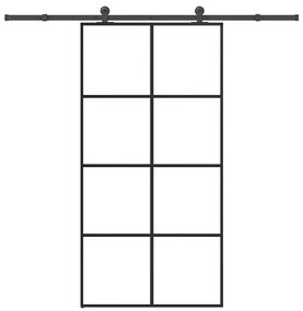 Posuvné dveře s kováním 102,5 x 205 cm ESG sklo a hliník