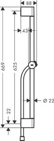 Hansgrohe Unica - Sprchová tyč 67 cm | se sprchovou hadicí matná bílá