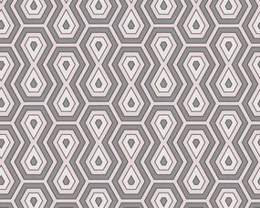 Vliesová tapeta krémová, šedá, bílá, geometrická 377077 / Tapety na zeď 37707-7 Jungle Chic (0,53 x 10,05 m) A.S.Création