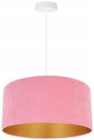 Závěsné svítidlo MEDIOLAN, 1x růžové/zlaté textilní stínítko, (výběr ze 2 barev konstrukce), (fi 40cm)