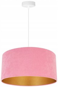 Závěsné svítidlo Mediolan, 1x růžové/zlaté textilní stínítko, (výběr ze 2 barev konstrukce), (fi 40cm)