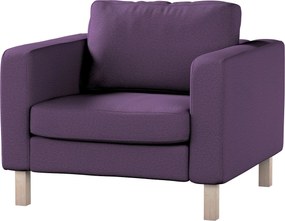 Potah na křeslo IKEA Karlstad, krátký barva fialová látka pletený vzor