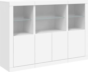 Příborníky s LED osvětlením 3 ks bílé kompozitní dřevo 3209107