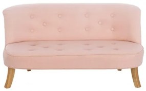 Somebunny Dětská sedačka lněná pudrově růžová - Drevo, 17 cm